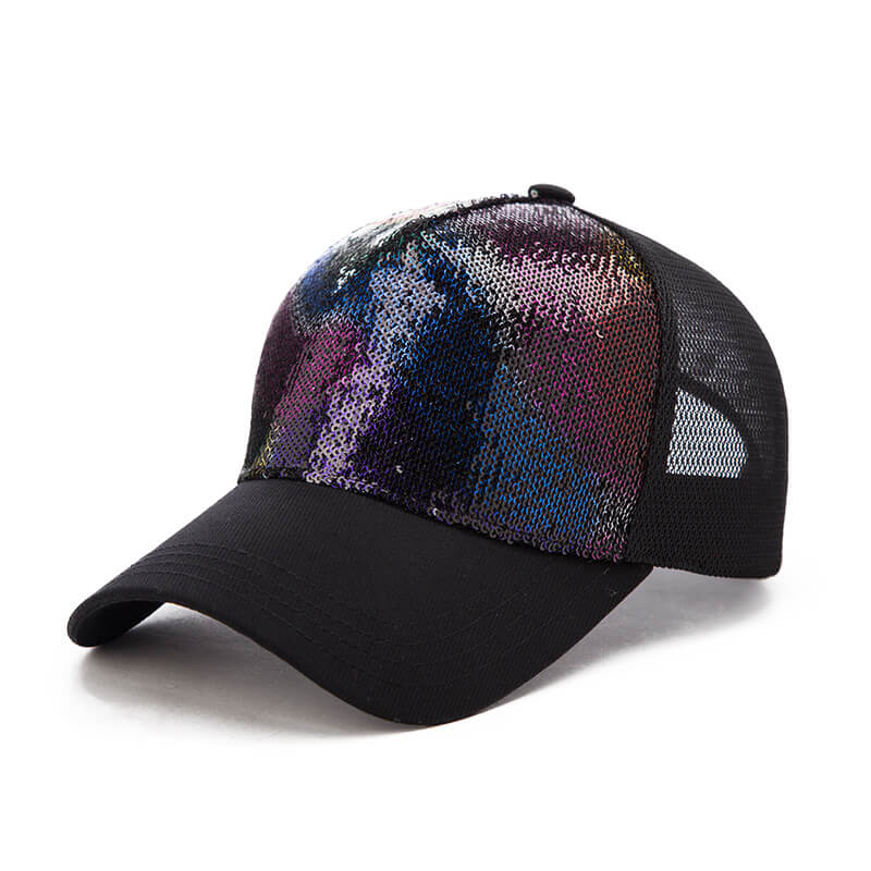 Ladies Summer Baseball Caps Wild Sequins Cap Travelling Summer Sun Hats ...