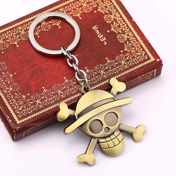 Personalized Luffy Skull Head Keychain One Piece Key Rings | WISHINY